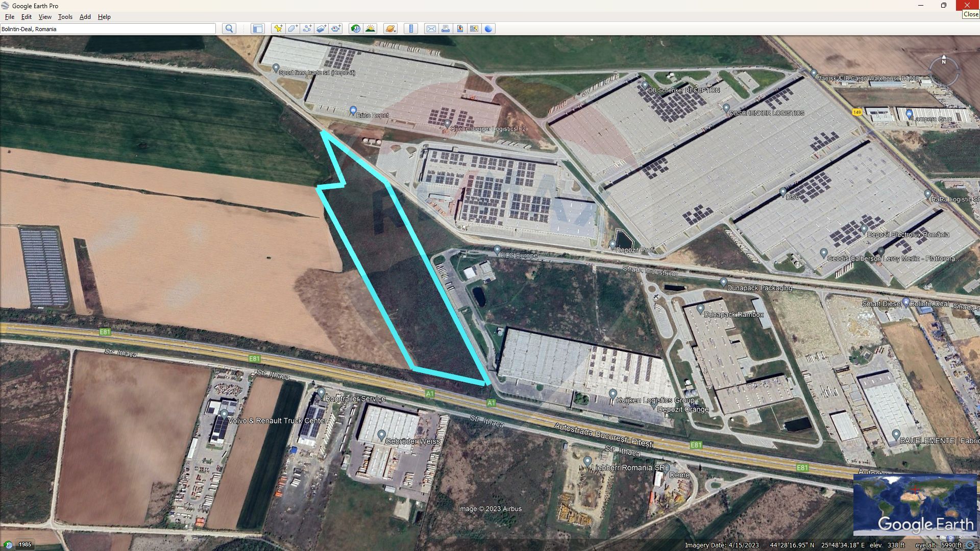 Land Inside the built-up area 93000 sqm, for sale Giurgiu, Bolintin ...